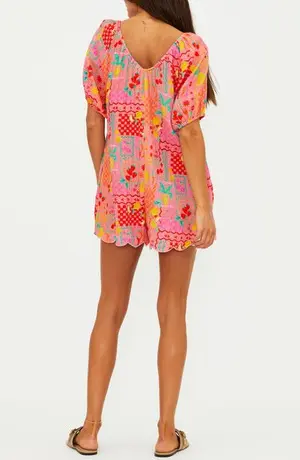 Beach Riot Ellery Printed Cotton Cover-up Romper