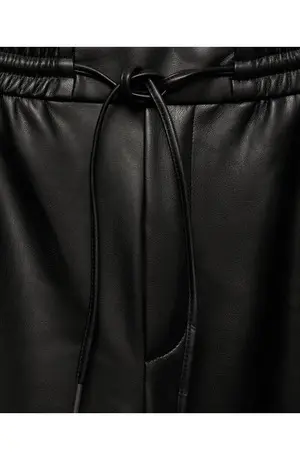 Mango Faux Leather Drawstring Pants