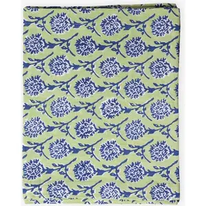 BANYAN & BIRCH Nikharpure Linen Hand-printed Table Runner - Lily Green
