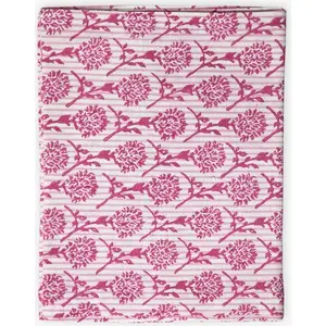 BANYAN & BIRCH Nikharpure Linen Hand-printed Table Runner - Pink