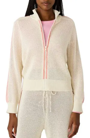 Steve Madden Open Stitch Zip-up Cardigan
