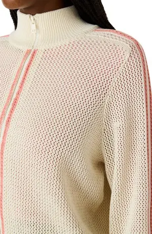 Steve Madden Open Stitch Zip-up Cardigan
