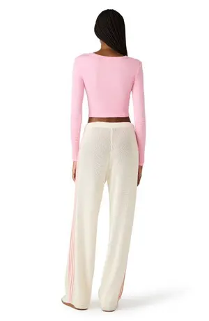 Steve Madden Paisley Open Stitch Wide Leg Pants