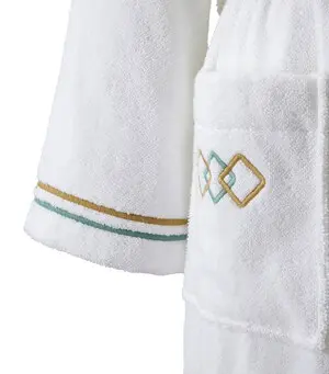 YVES DELORME Cotton-modal Embroidered Villa Bathrobe