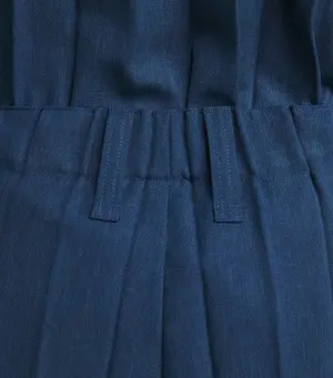 Issey Miyake Edge Pleat Straight Trousers - Navy
