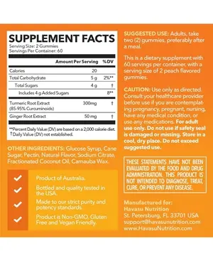 HAVASU NUTRITION Turmeric & Ginger Gummies