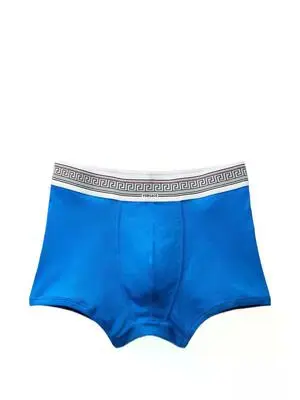 Versace Ribbed Cotton-jersey Trunks - Blue
