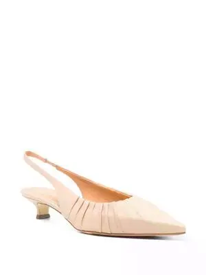JULIE DEE Ruched Heeled Pumps - Neutrals