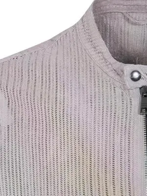 GIORGIO BRATO Perforated Zip Jacket - Grey