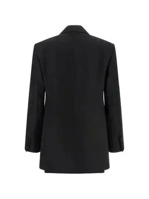 Alberto Biani Double-breasted Coat With Peak Lapels - Black