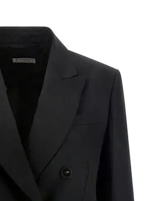Alberto Biani Double-breasted Coat With Peak Lapels - Black
