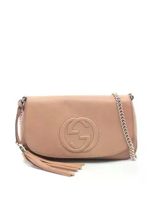 Gucci 2016-2025 Medium Leather Soho Chain Flap Crossbody Bag - Pink