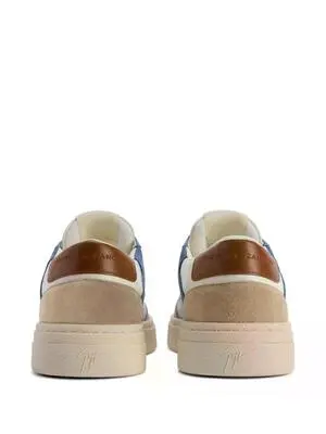GIUSEPPE ZANOTTI Colour-block Low-top Leather Sneakers - White