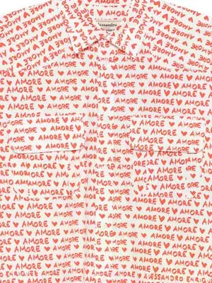 ALESSANDRO ENRIQUEZ Amore-pattern Shirt - White