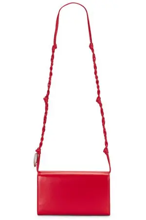 JIL SANDER Tangle Horseshoe Wallet On Strap - Red