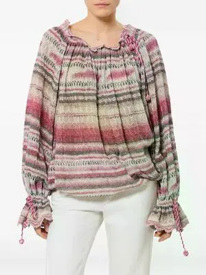 Isabel Marant Étoile Striped Textured Mesh Top