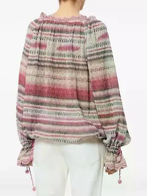 Isabel Marant Étoile Striped Textured Mesh Top