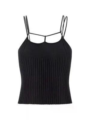 A. ROEGE HOVE Corin Ribbed Knit Tank Top - Black