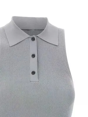 A. ROEGE HOVE Ribbed Button Polo Top