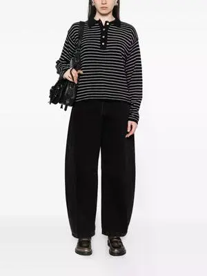 BEYOU Striped Buttoned Polo Shirt