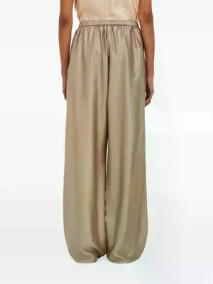 FERRAGAMO Silk Twill Trousers - Neutrals