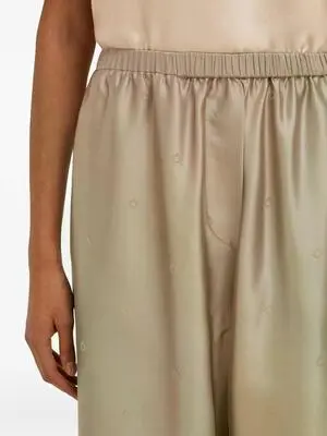 FERRAGAMO Silk Twill Trousers - Neutrals