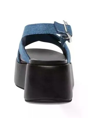 Moschino Criss-cross Platform Sandals With Buckle Fastening - Blue