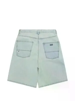 AAPE BY *A BATHING APE Logo Embroidered Denim Shorts - Blue