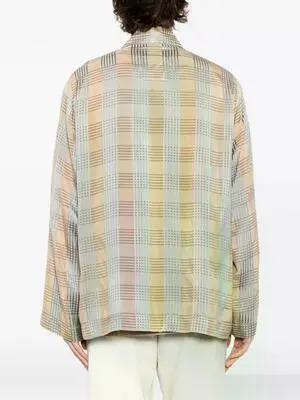 UMA WANG Plaid Jacket With Tie Detail
