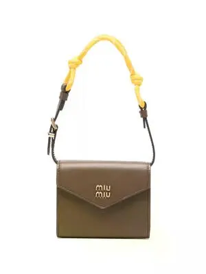 Miu Miu Logo-plaque Top-handle Wallet - Brown