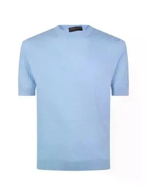 FILIPPO DE LAURENTIIS Short Sleeve Textured Knit Top