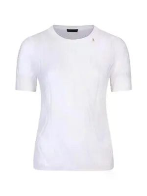 Liu Jo Perforated Short Sleeve Sweater - White