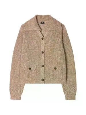 Paul Smith Ribbed Cardigan With Spread Collar And Flap Pockets