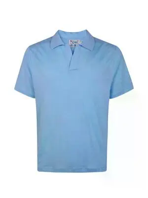MC2 SAINT BARTH V-neck Linen T-shirt - Blue