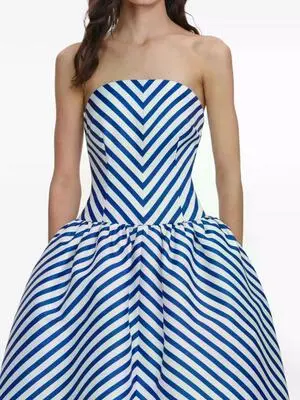 SELF-PORTRAIT Striped Midi Dress