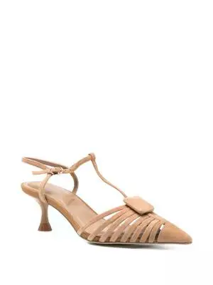 APEPAZZA Suede T-strap Pumps