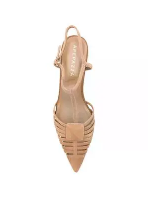 APEPAZZA Suede T-strap Pumps