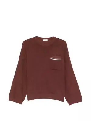 Brunello Cucinelli Patch Pocket Ribbed Knit Sweater - Brown