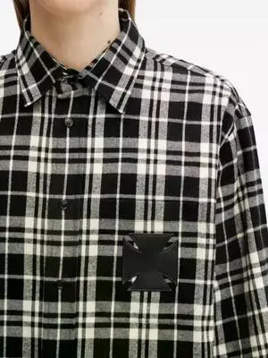 Vetements Checked Cotton Shirt With Cross Patch