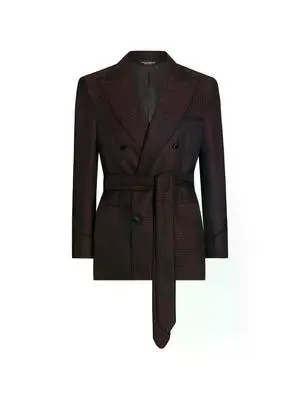 Dolce & Gabbana Double-breasted Jacket In Micro-pattern Jacquard