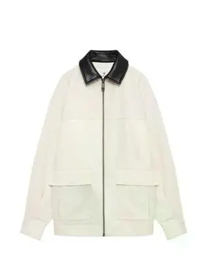 ANINE BING Holden Contrast-collar Jacket - Neutrals