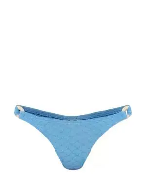 Bond Eye Ring Textured Bikini Bottom - Blue