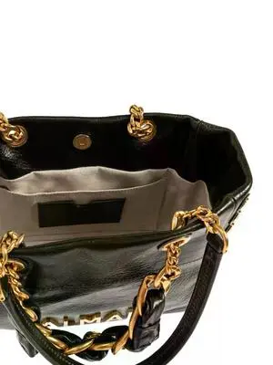 Balmain 1945 Soft Chain-link Tote Bag - Black