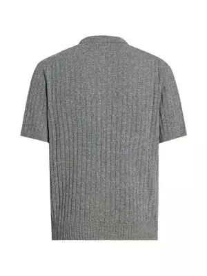 Dolce & Gabbana Ribbed Cotton And Linen Polo Shirt