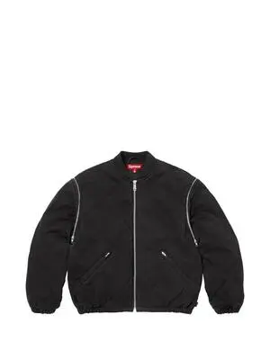 Supreme Quilted-design Bomber Jacket - Black
