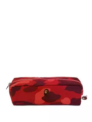 A BATHING APE Camouflage Zip Messenger Bag - Red