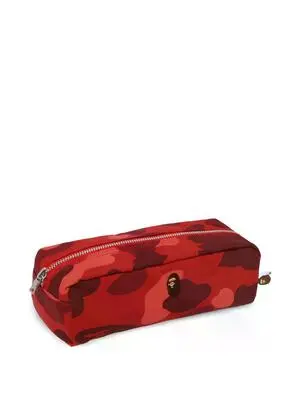 A BATHING APE Camouflage Zip Messenger Bag - Red