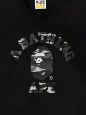 A BATHING APE Screen Camo College T-shirt - Black