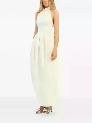ROTATE BY BIRGER CHRISTENSEN Halterneck Satin Maxi Dress