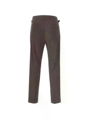 BARBA NAPOLI Front Pleats Side Buckle Trousers